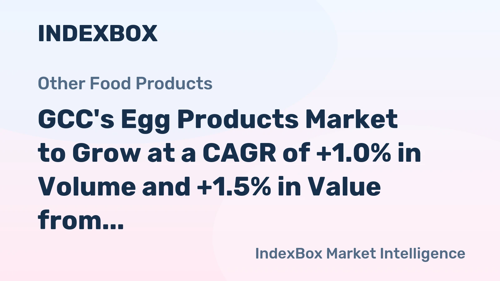 GCC's Egg Products Market to Grow at a CAGR of +1.0% in Volume and +1.5% in Value from 2024 to 2035