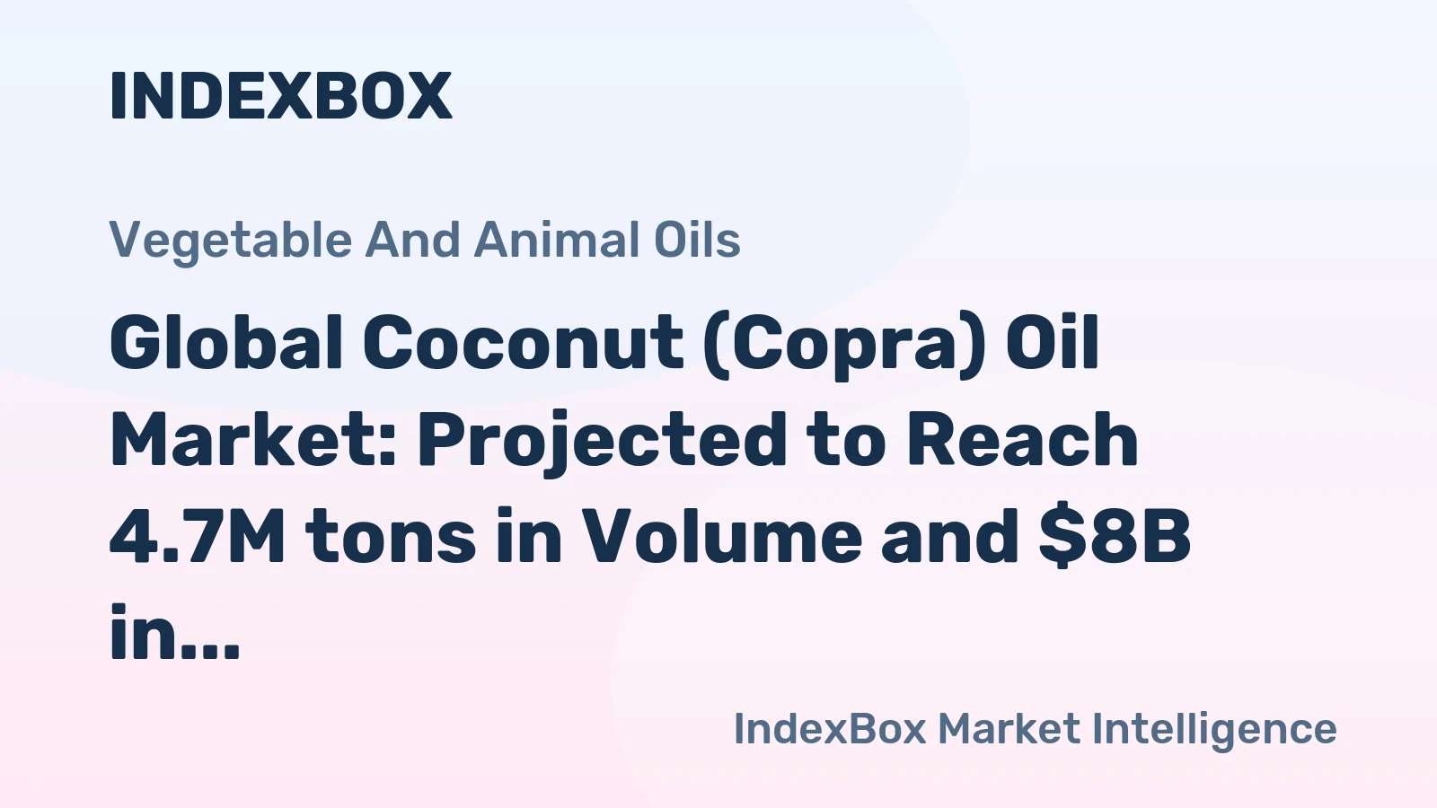 Global Coconut (Copra) Oil Market: Projected to Reach 4.7M tons in Volume and $8B in Value by 2035