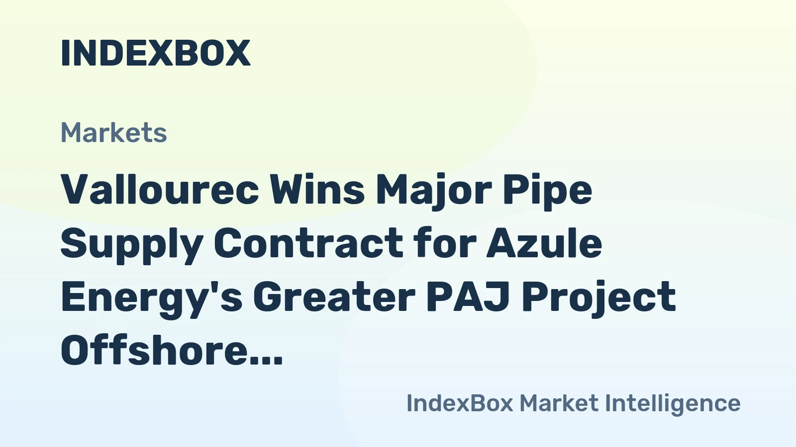 Vallourec Wins Major Pipe Supply Contract for Azule Energy's Greater PAJ Project Offshore Angola