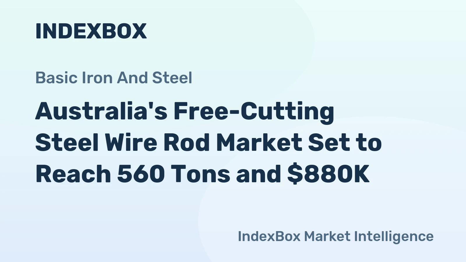 Australia's Free-Cutting Steel Wire Rod Market Set to Reach 560 Tons and $880K