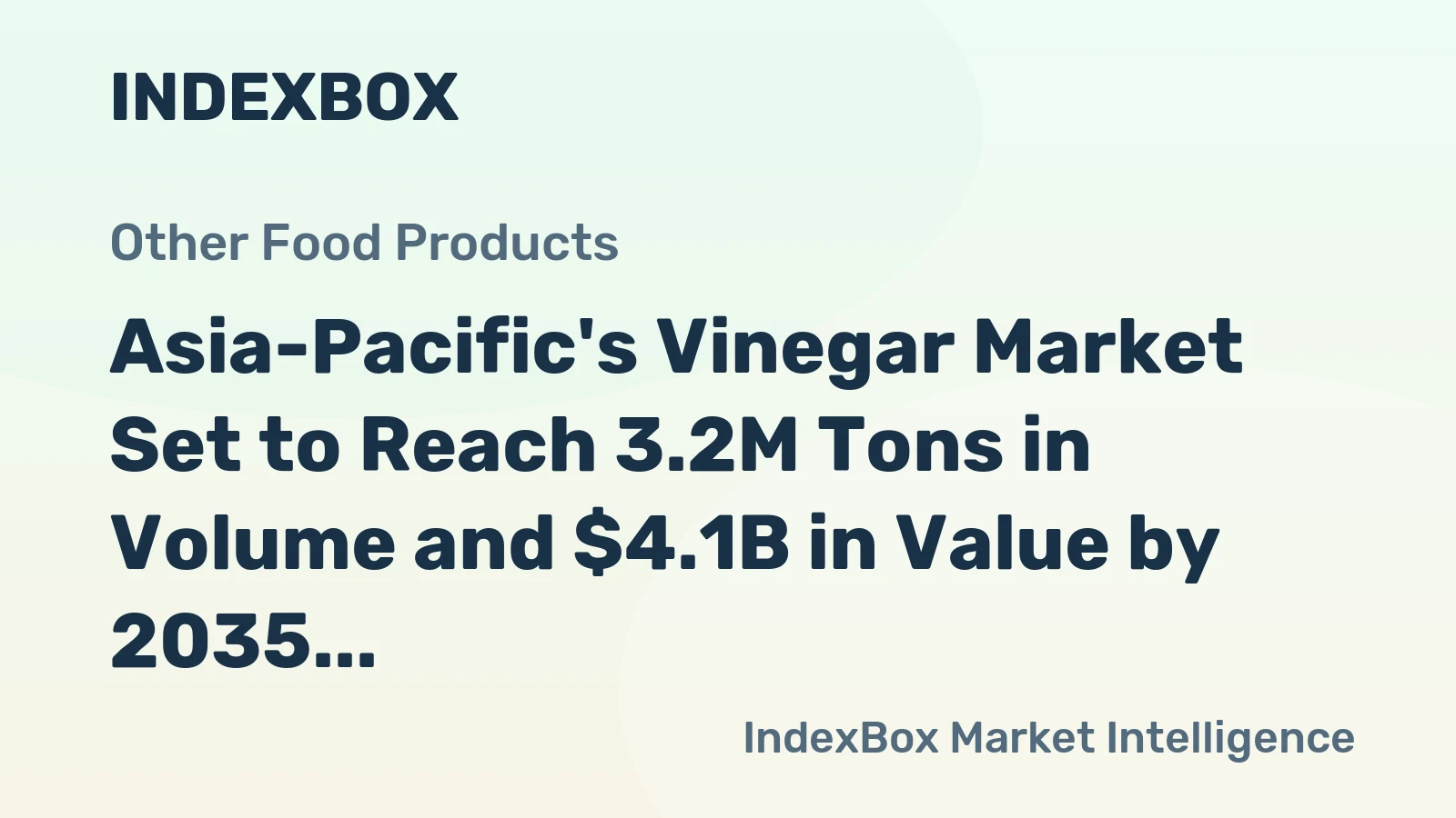 Asia-Pacific's Vinegar Market Set to Reach 3.2M Tons in Volume and $4.1B in Value by 2035