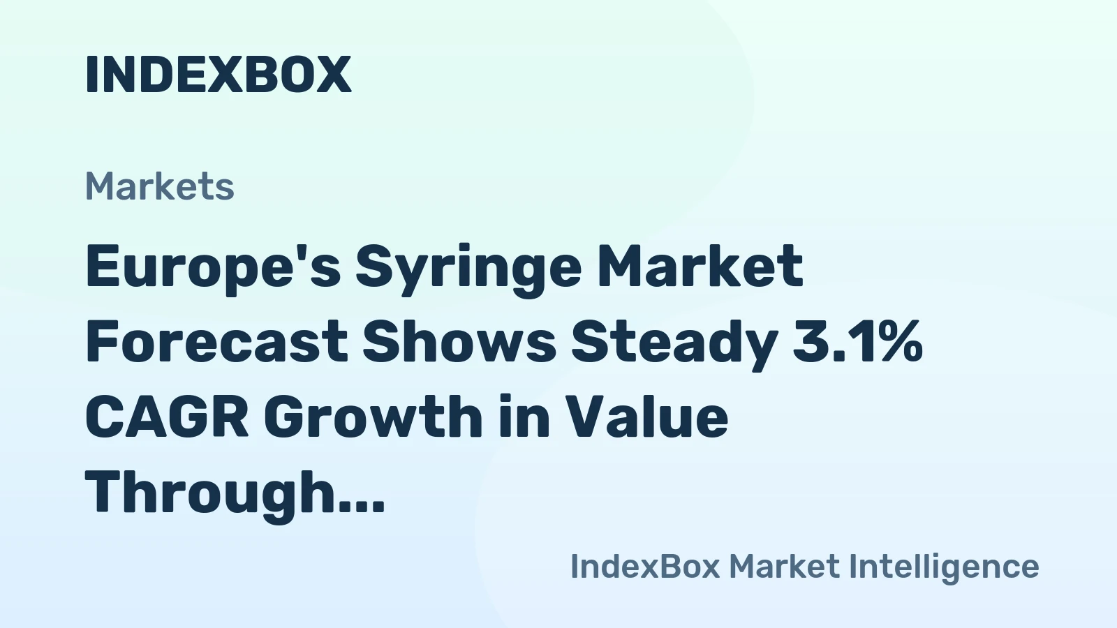 Europe's Syringe Market Forecast Shows Steady 3.1% CAGR Growth in Value Through 2035