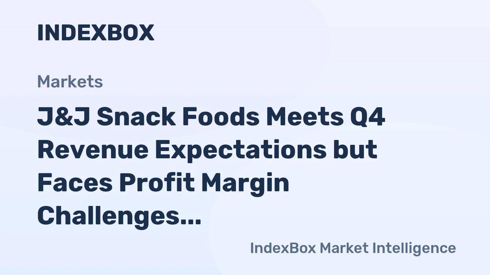 J&J Snack Foods Meets Q4 Revenue Expectations but Faces Profit Margin Challenges