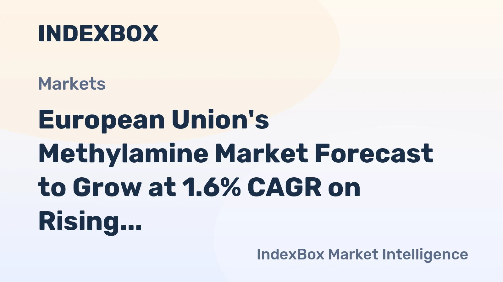 European Union's Methylamine Market Forecast to Grow at 1.6% CAGR on Rising Demand