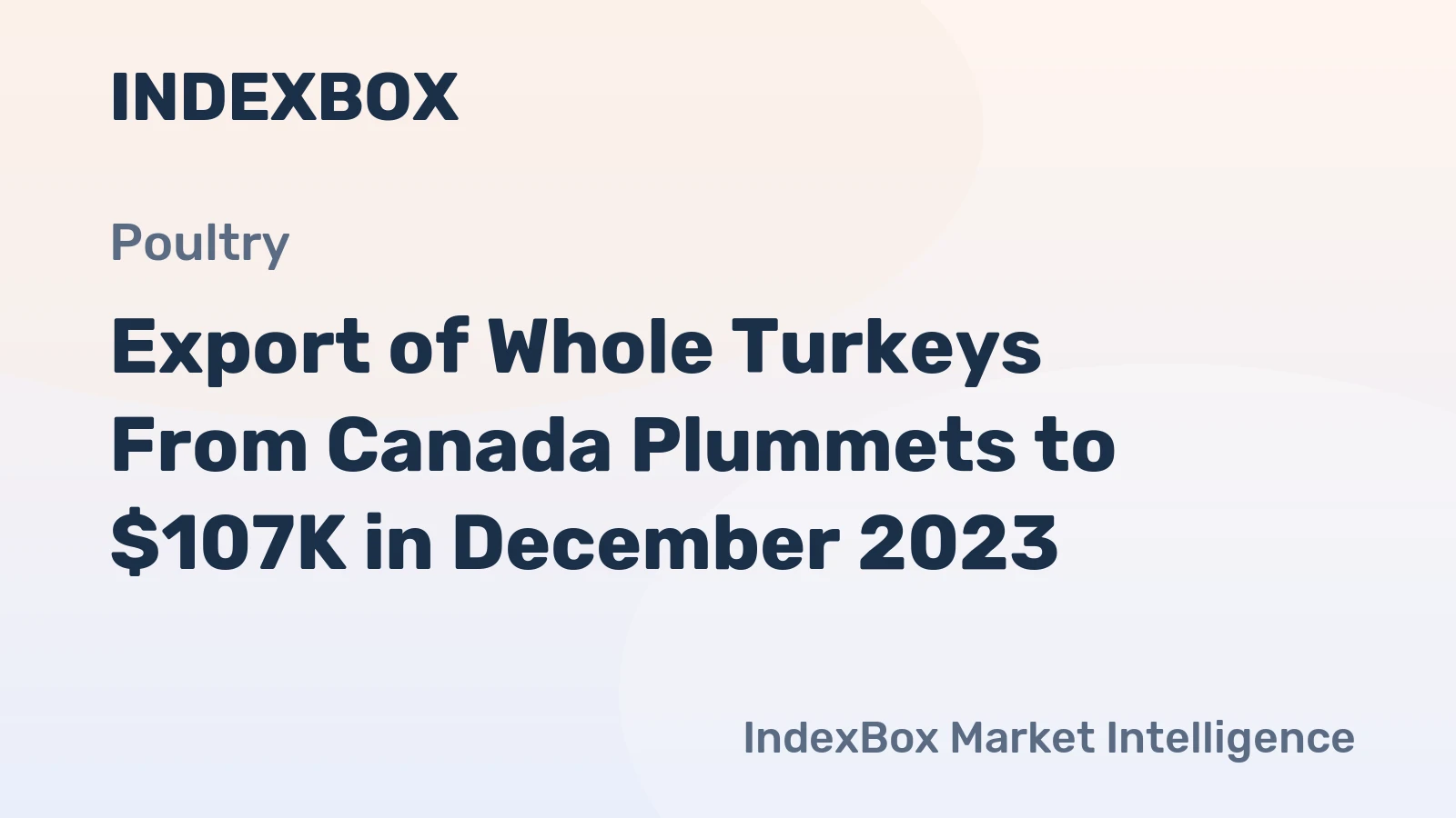 Export of Whole Turkeys From Canada Plummets to $107K in December 2023