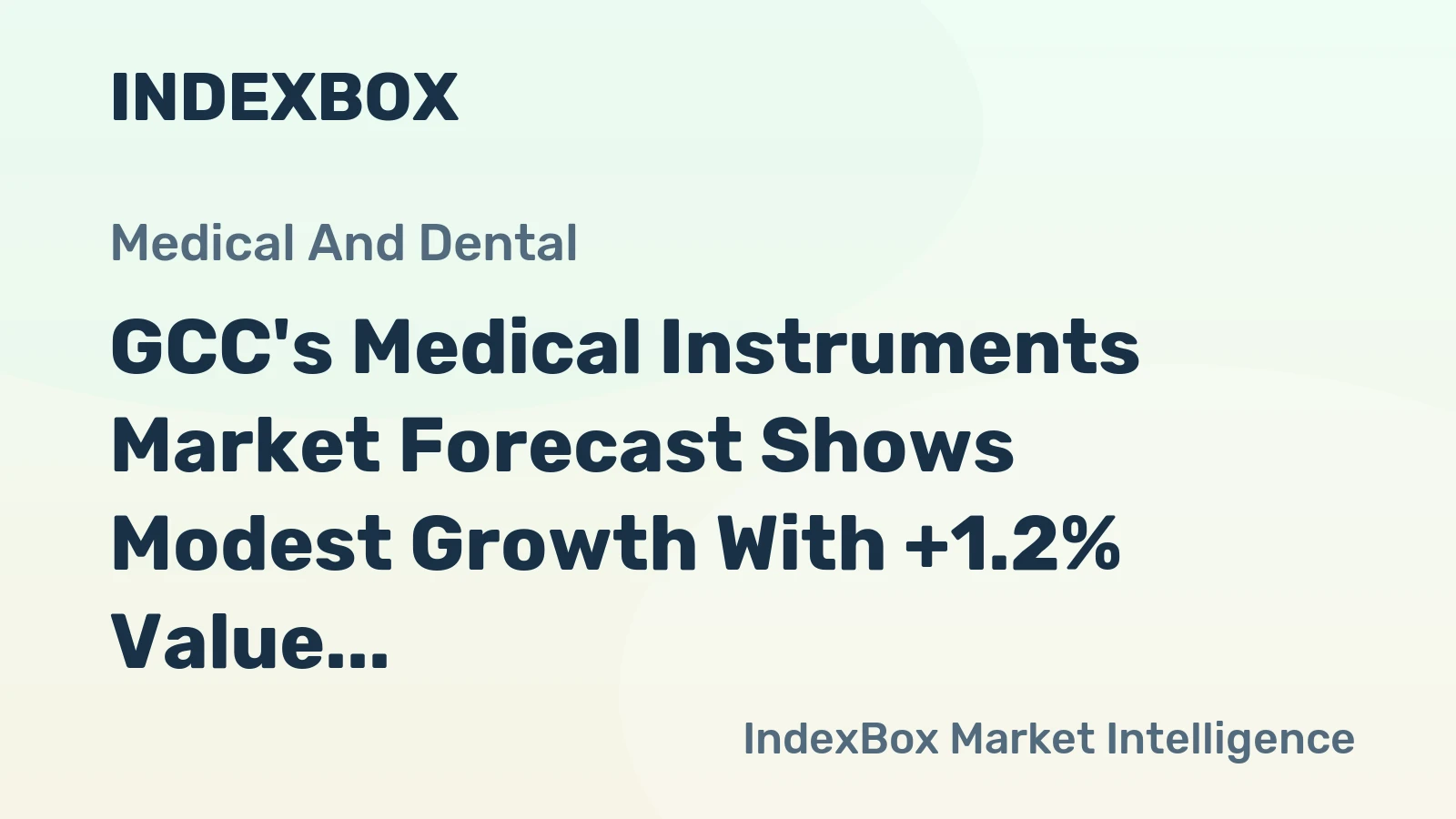 GCC's Medical Instruments Market Forecast Shows Modest Growth With +1.2% Value CAGR
