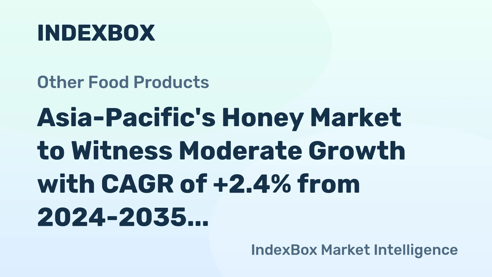 Asia-Pacific's Honey Market to Witness Moderate Growth with CAGR of +2.4% from 2024-2035