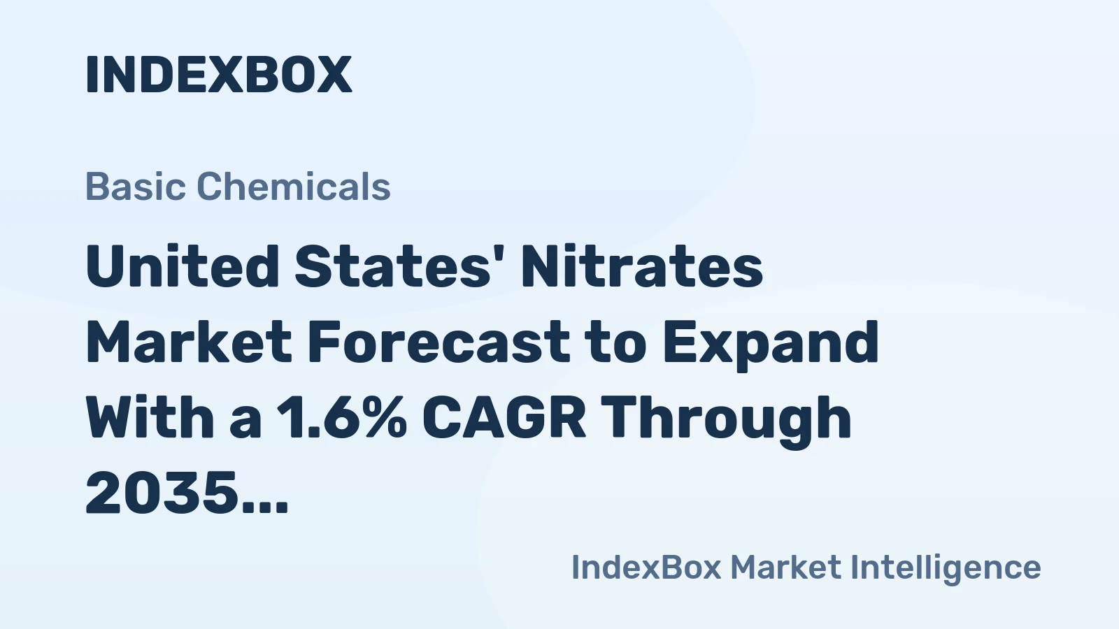 United States' Nitrates Market Forecast to Expand With a 1.6% CAGR Through 2035