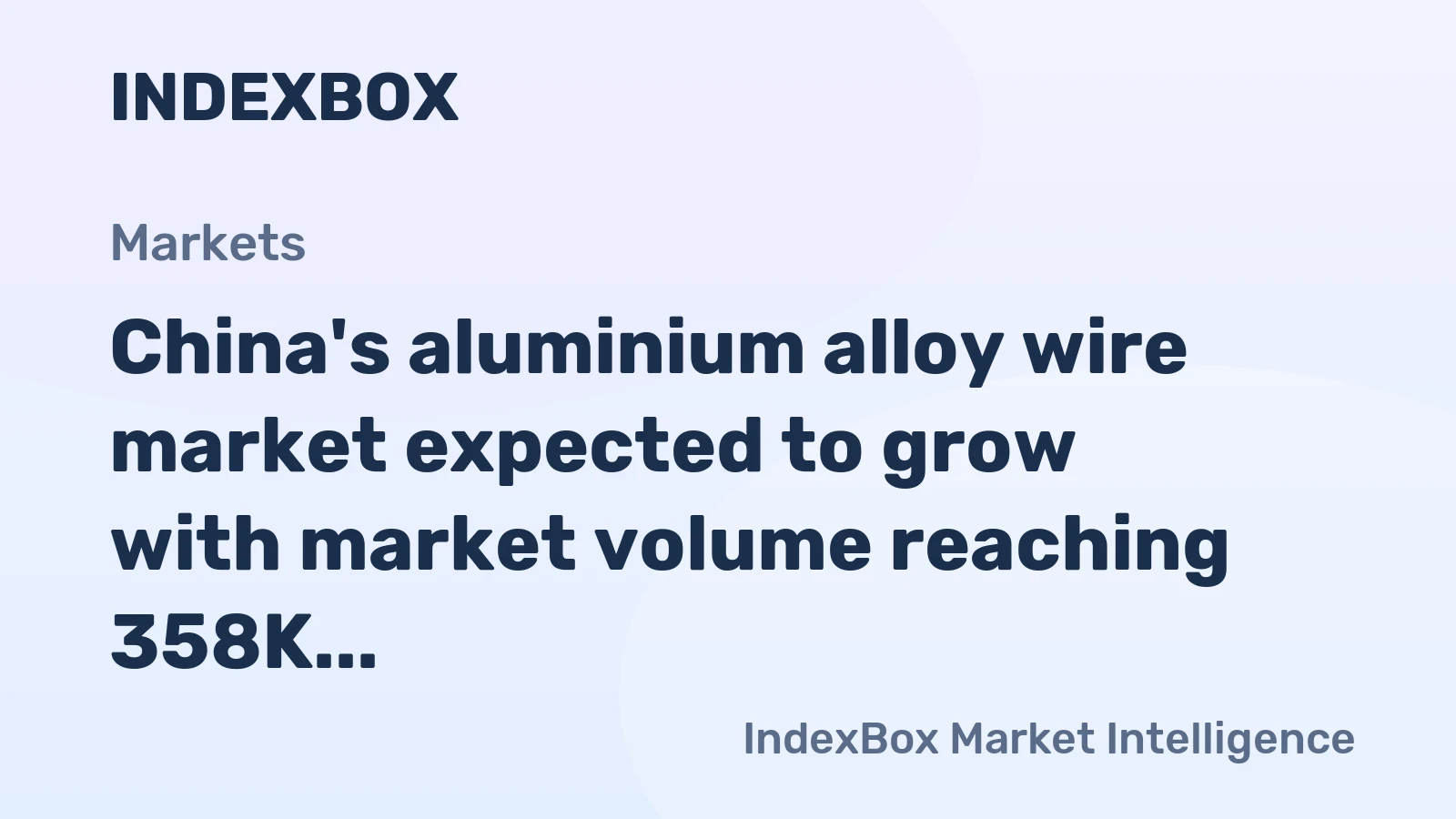 China's aluminium alloy wire market expected to grow with market volume reaching 358K tons and market value reaching $1.5B by 2035