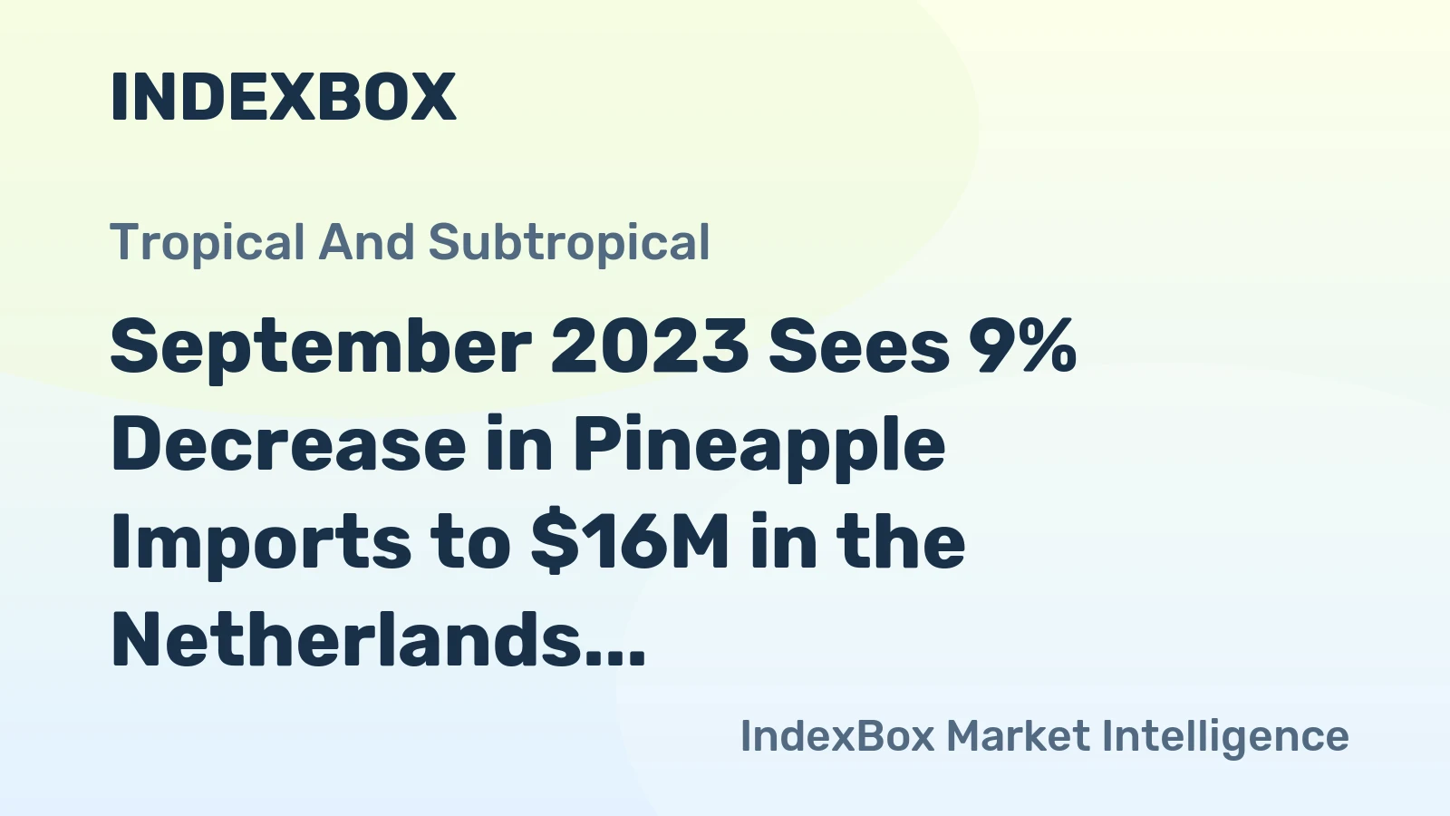 September 2023 Sees 9% Decrease in Pineapple Imports to $16M in the Netherlands