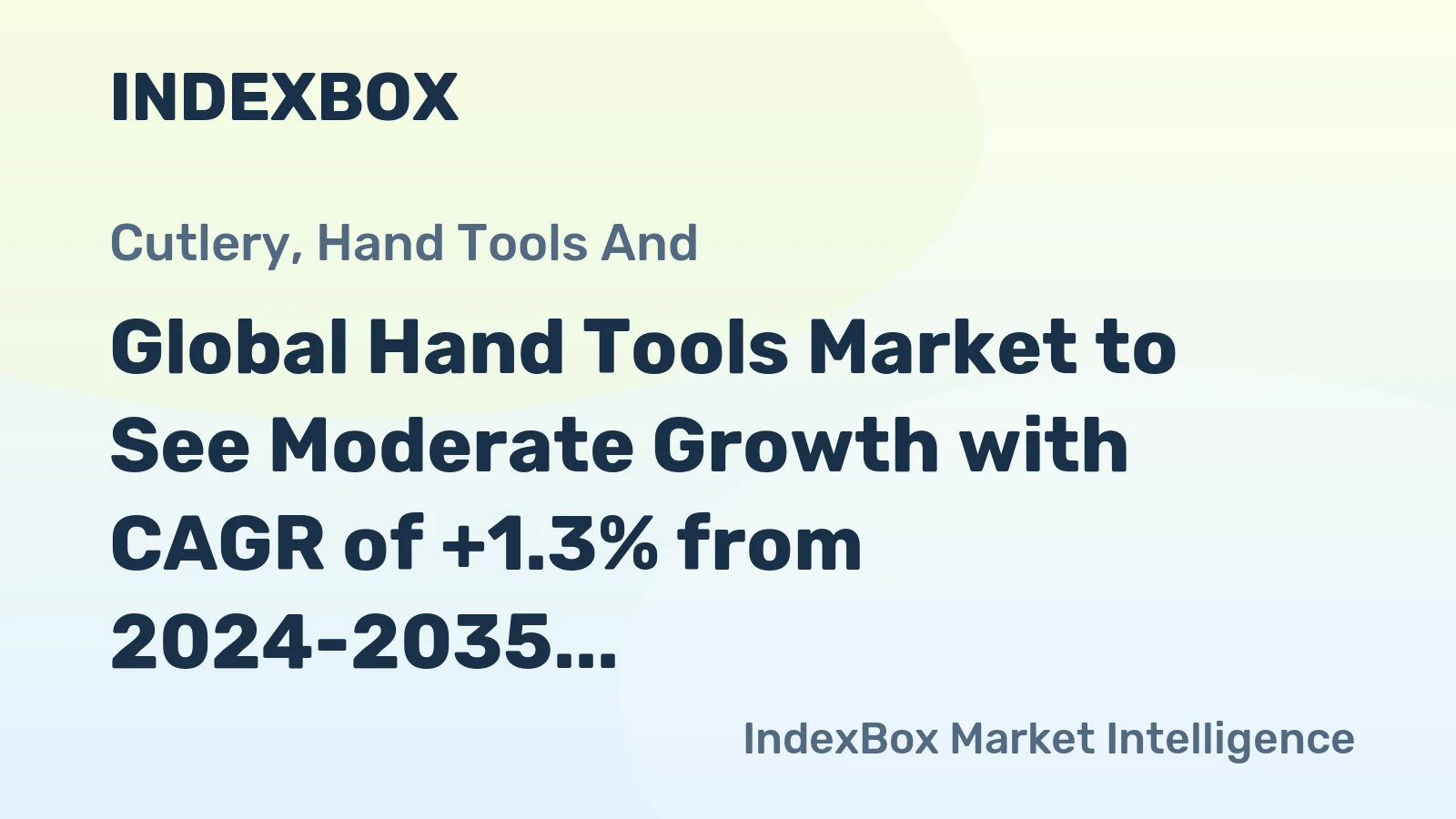 Global Hand Tools Market to See Moderate Growth with CAGR of +1.3% from 2024-2035, Reaching $46B by 2035