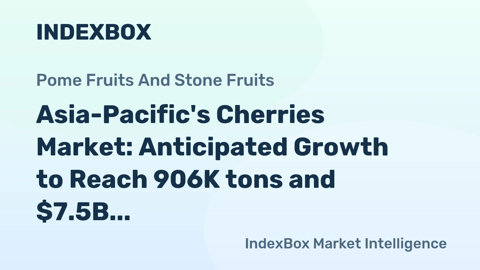 Asia-Pacific's Cherries Market: Anticipated Growth to Reach 906K tons and $7.5B by 2035