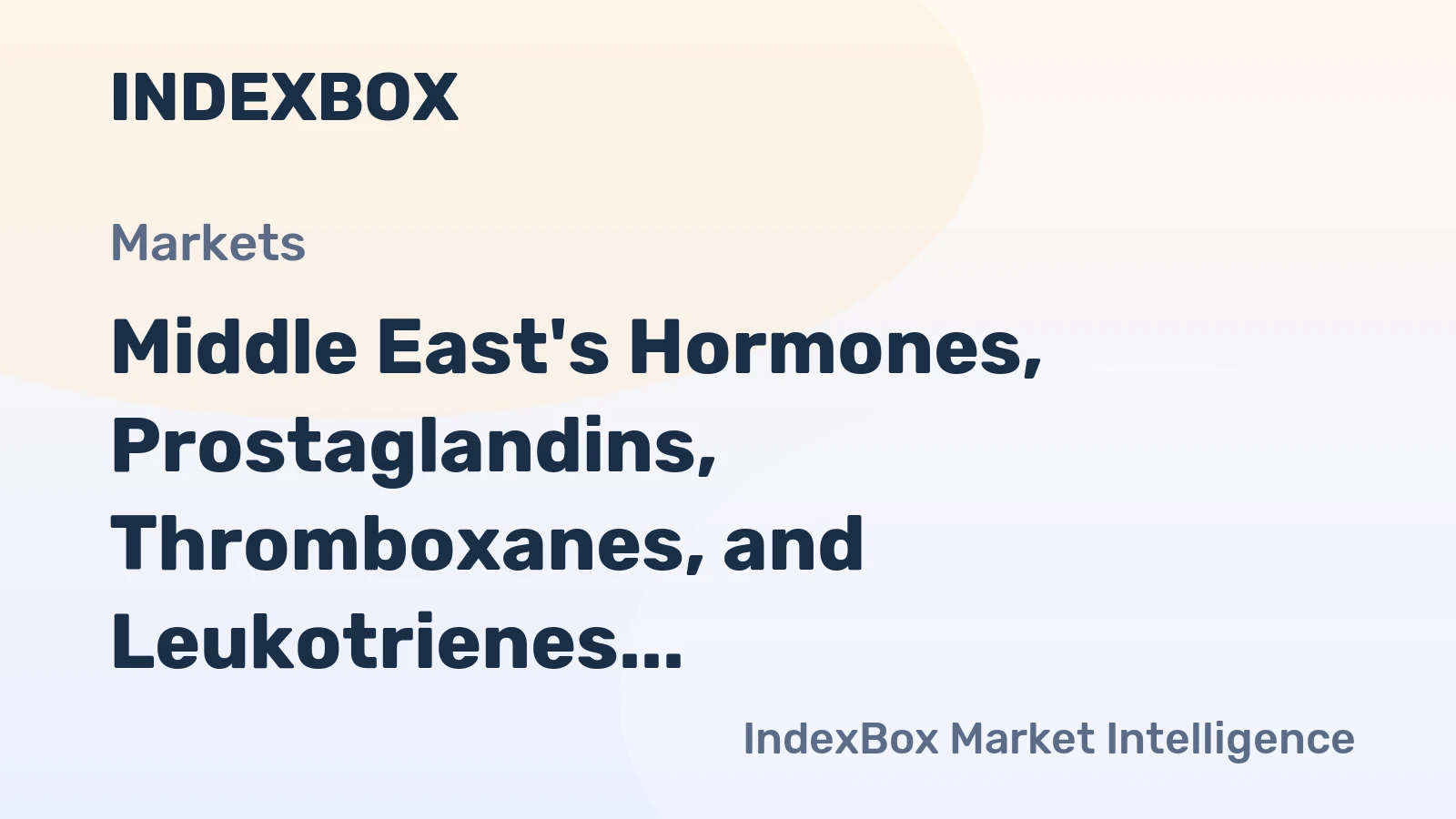Middle East's Hormones, Prostaglandins, Thromboxanes, and Leukotrienes Market Expected to Grow at CAGR of +2.5% from 2024 to 2035