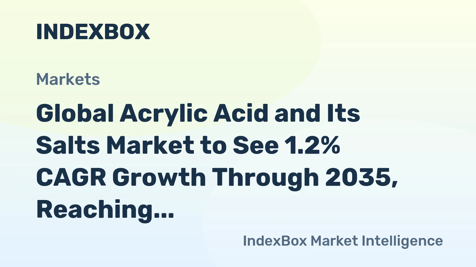 Global Acrylic Acid and Its Salts Market to See 1.2% CAGR Growth Through 2035, Reaching $10.5B