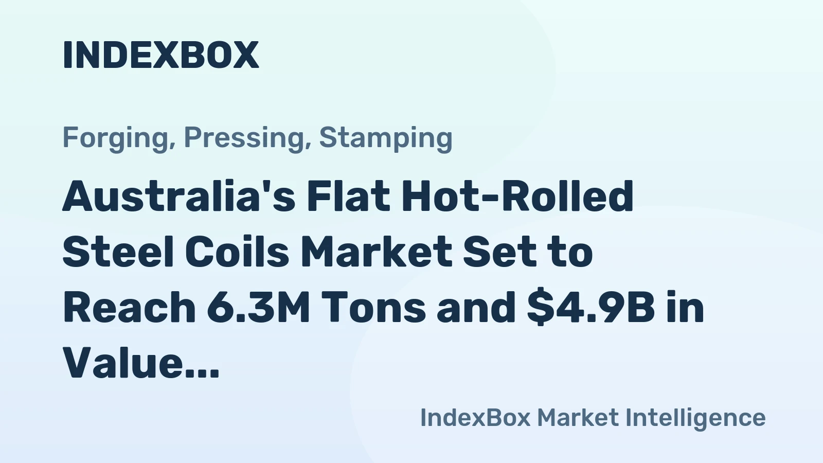 Australia's Flat Hot-Rolled Steel Coils Market Set to Reach 6.3M Tons and $4.9B in Value