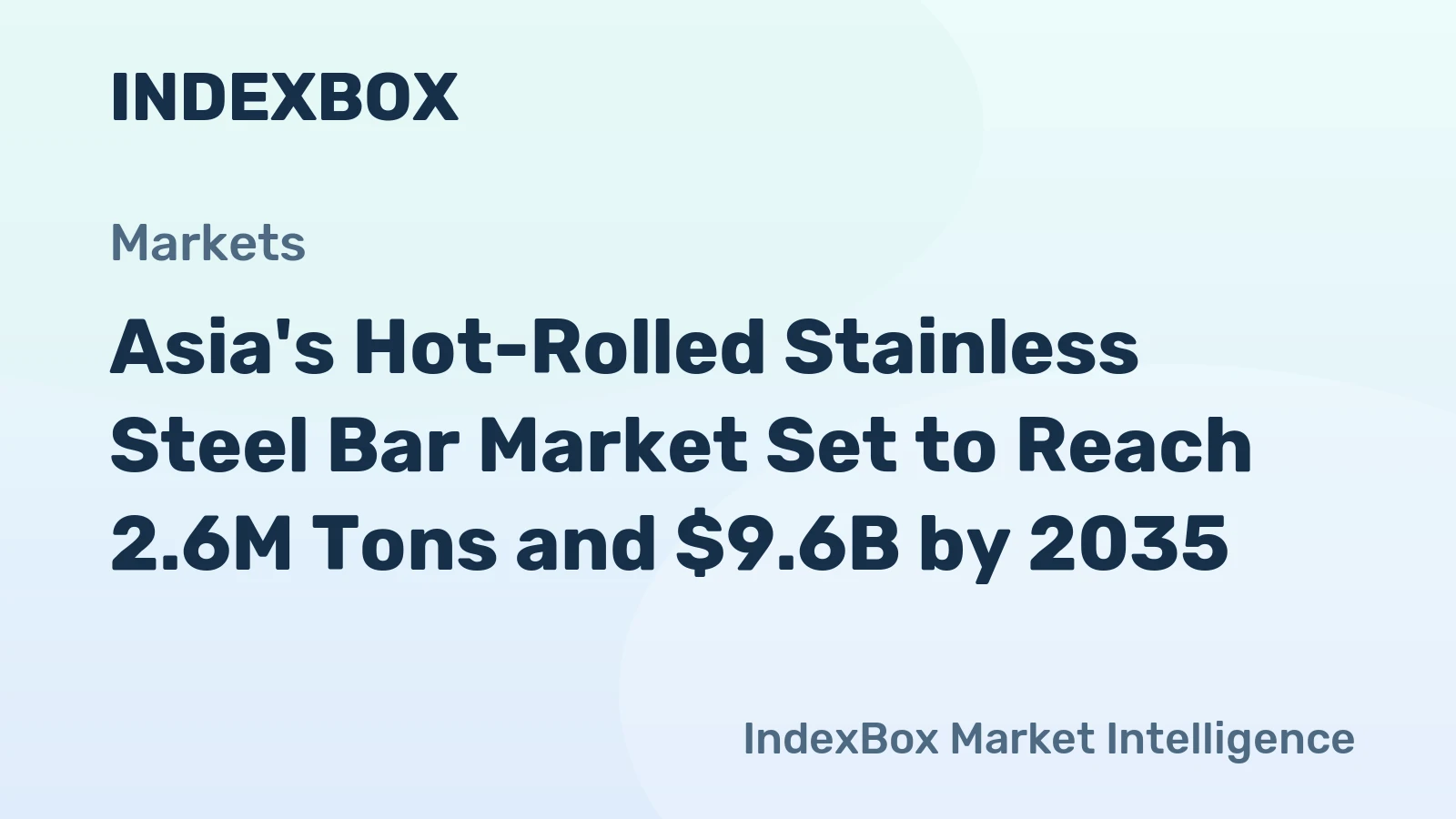 Asia's Hot-Rolled Stainless Steel Bar Market Set to Reach 2.6M Tons and $9.6B by 2035