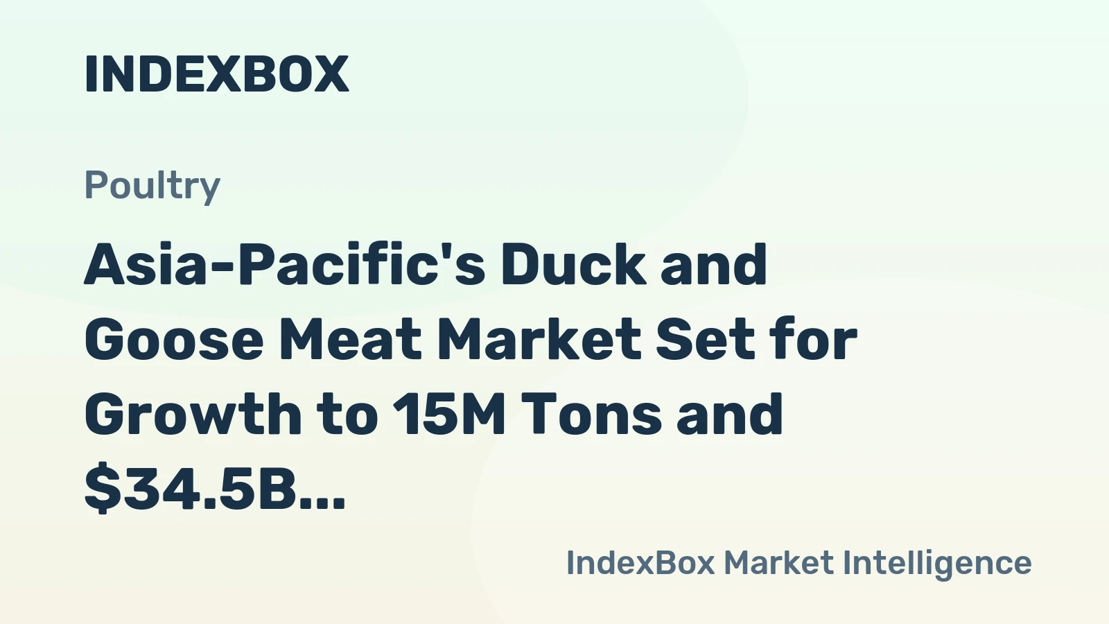 Asia-Pacific's Duck and Goose Meat Market Set for Growth to 15M Tons and $34.5B by 2035