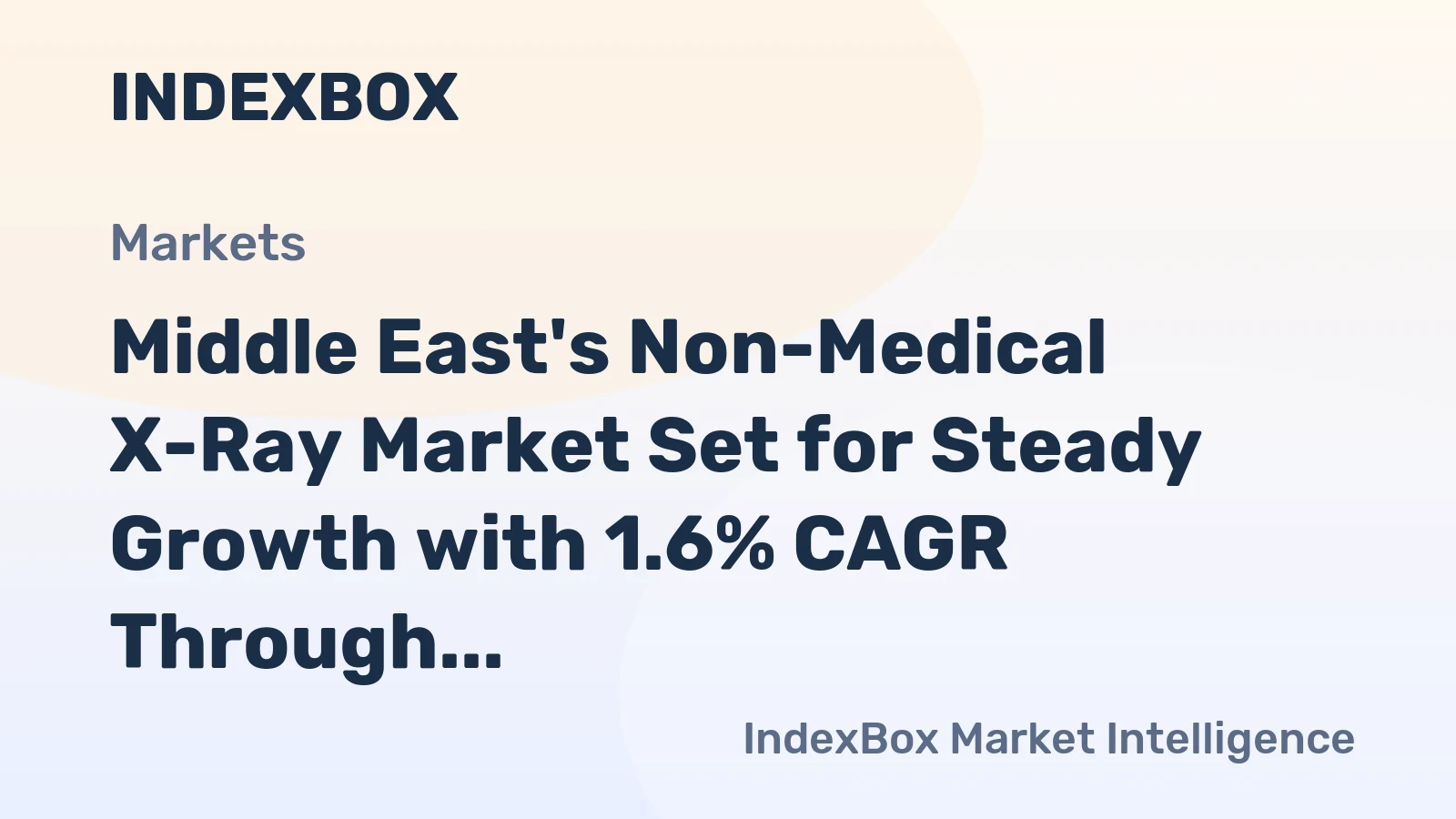 Middle East's Non-Medical X-Ray Market Set for Steady Growth with 1.6% CAGR Through 2035