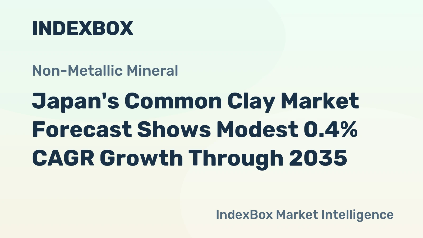 Japan's Common Clay Market Forecast Shows Modest 0.4% CAGR Growth Through 2035