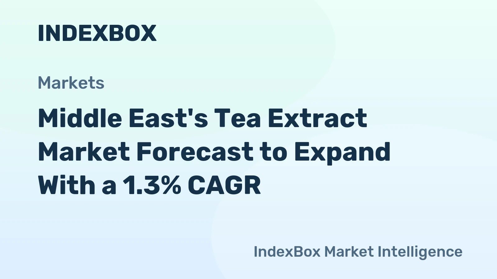 Middle East's Tea Extract Market Forecast to Expand With a 1.3% CAGR
