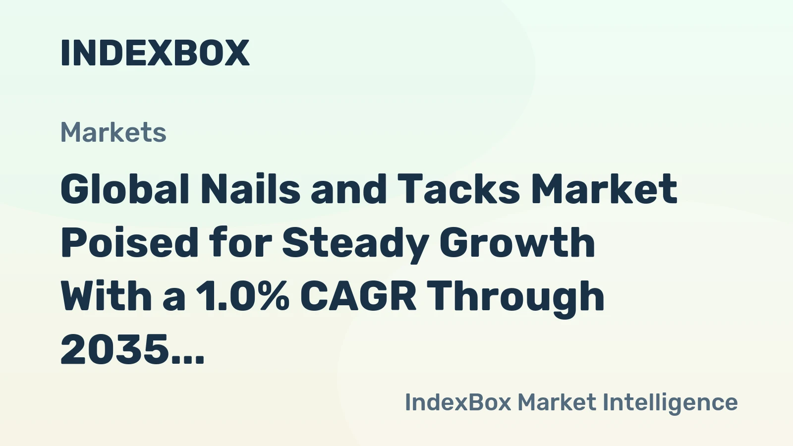 Global Nails and Tacks Market Poised for Steady Growth With a 1.0% CAGR Through 2035