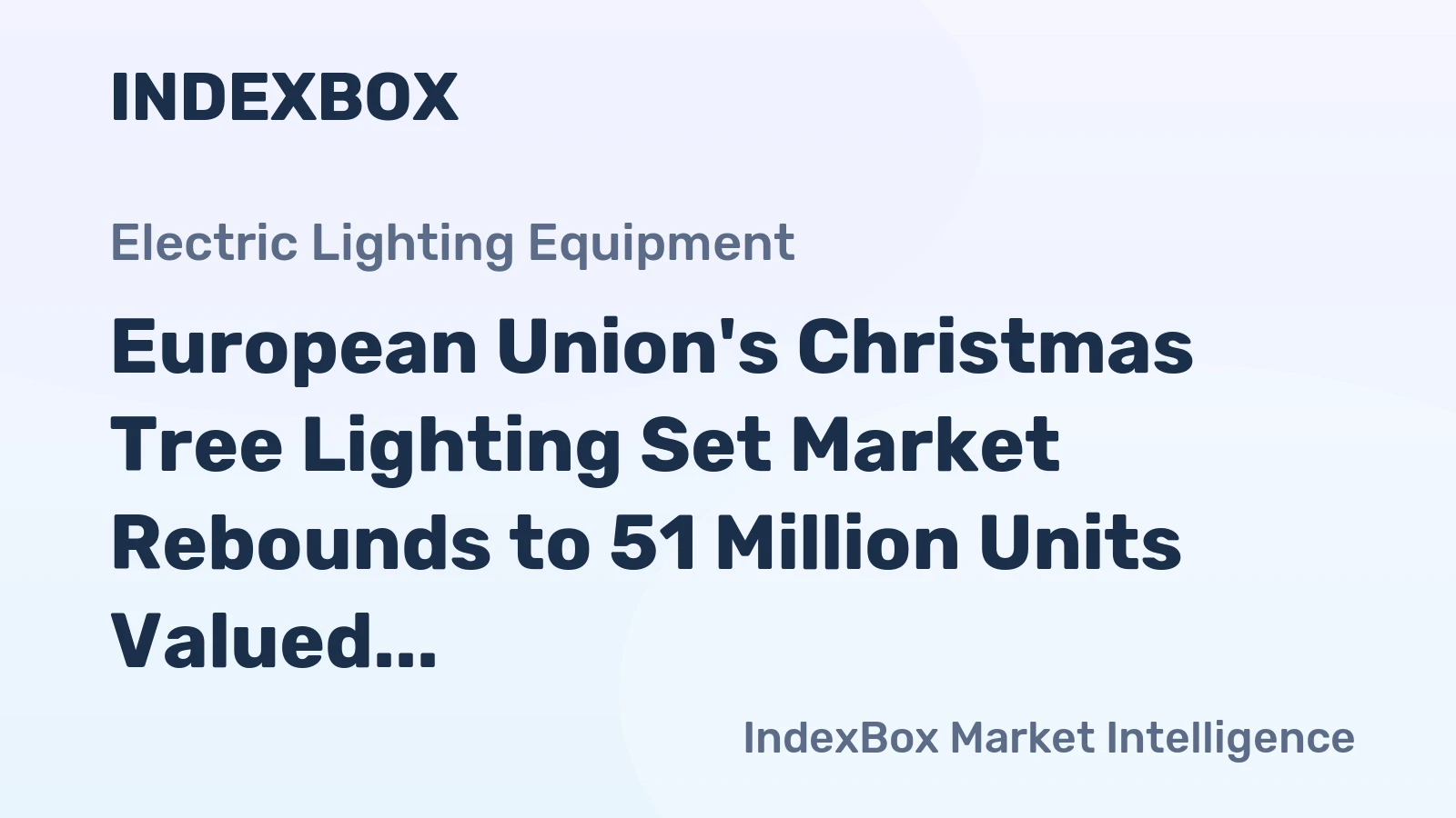 European Union's Christmas Tree Lighting Set Market Rebounds to 51 Million Units Valued at $226 Million