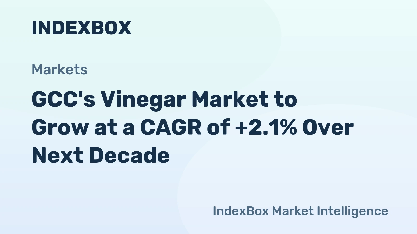GCC's Vinegar Market to Grow at a CAGR of +2.1% Over Next Decade
