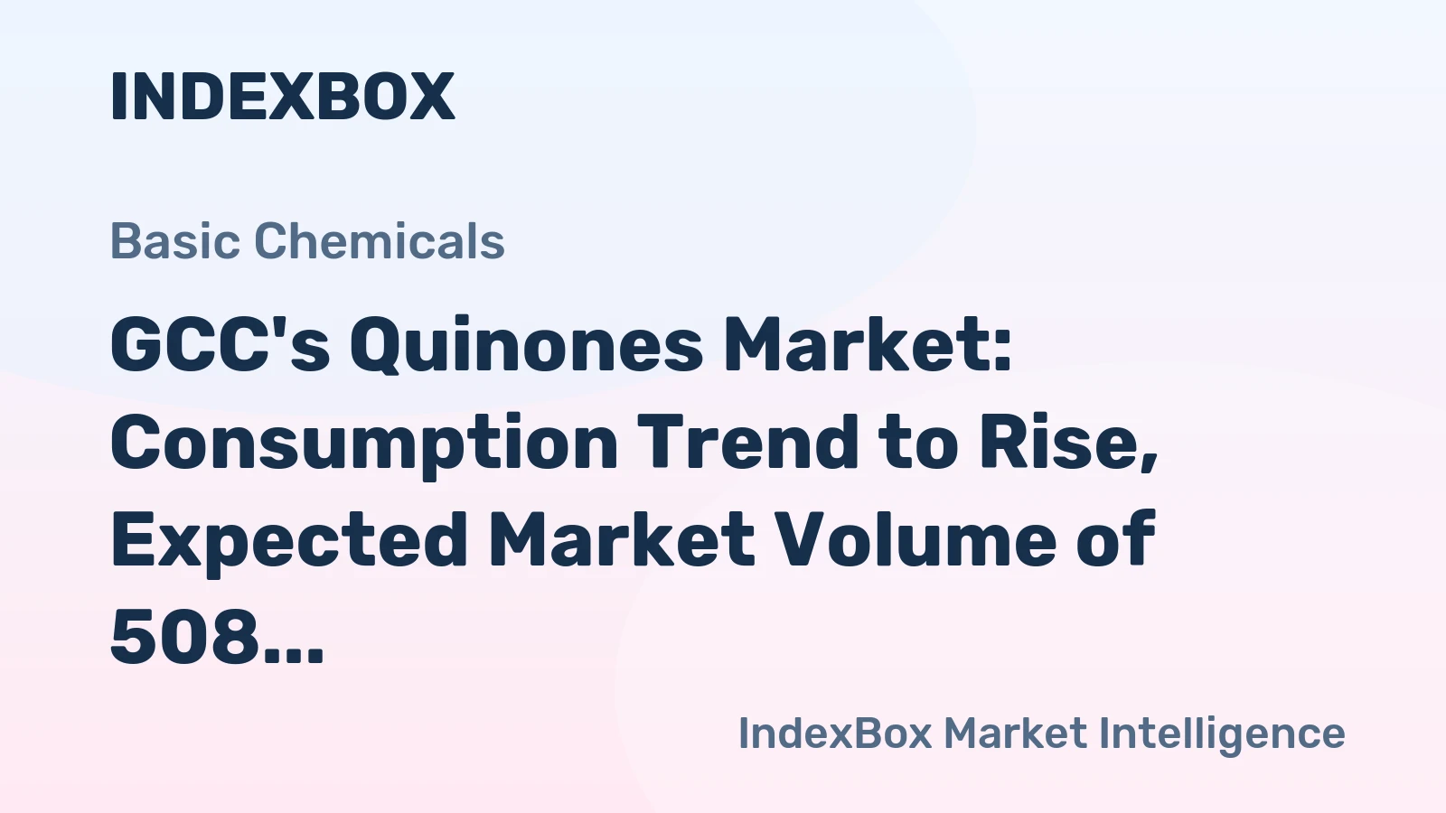 GCC's Quinones Market: Consumption Trend to Rise, Expected Market Volume of 508 tons and Value of $24M by 2035