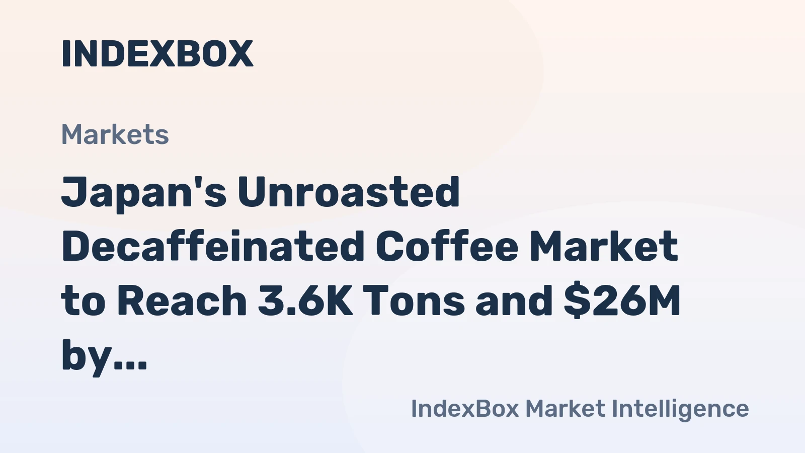 Japan's Unroasted Decaffeinated Coffee Market to Reach 3.6K Tons and $26M by 2035