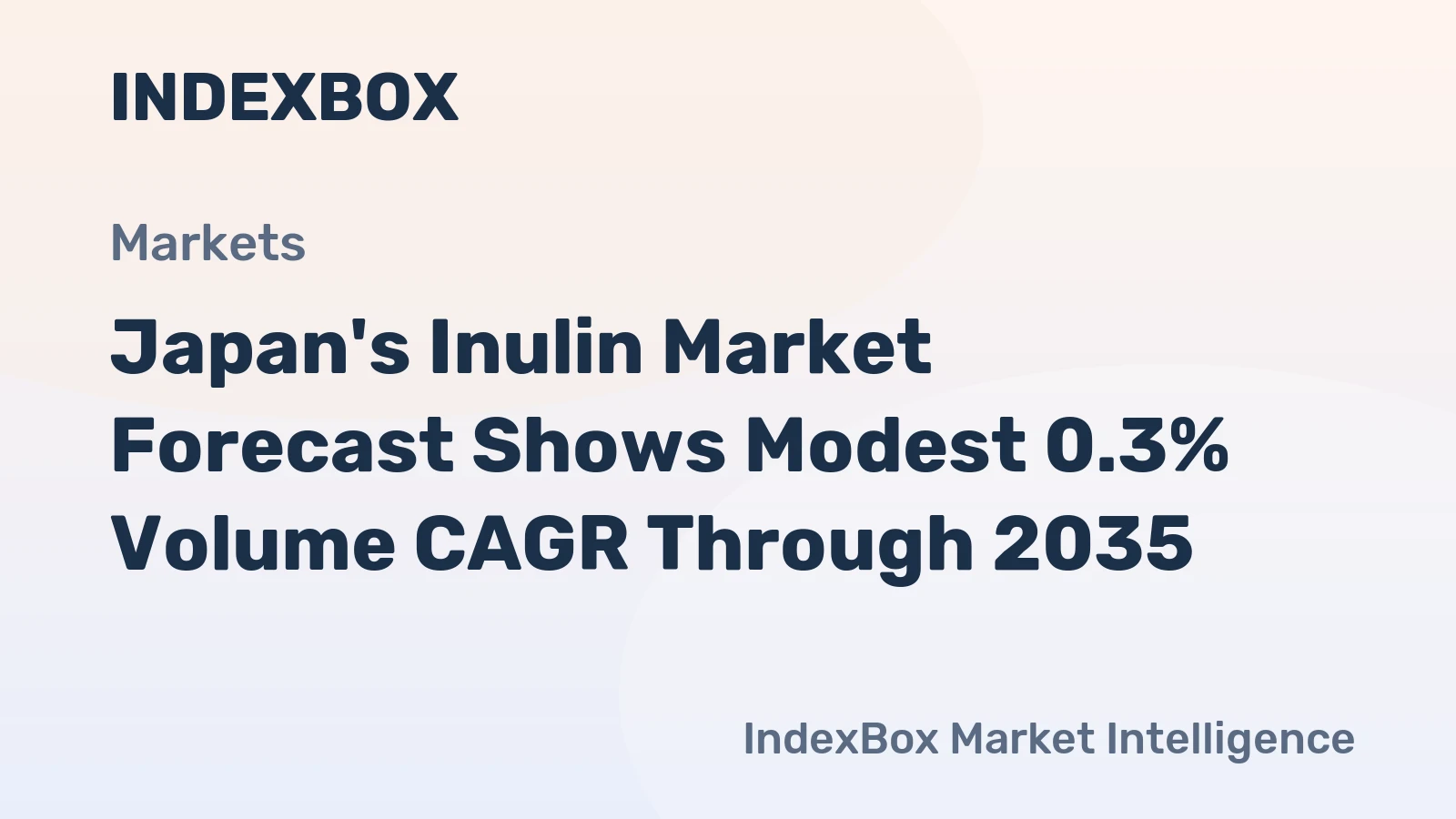 Japan's Inulin Market Forecast Shows Modest 0.3% Volume CAGR Through 2035
