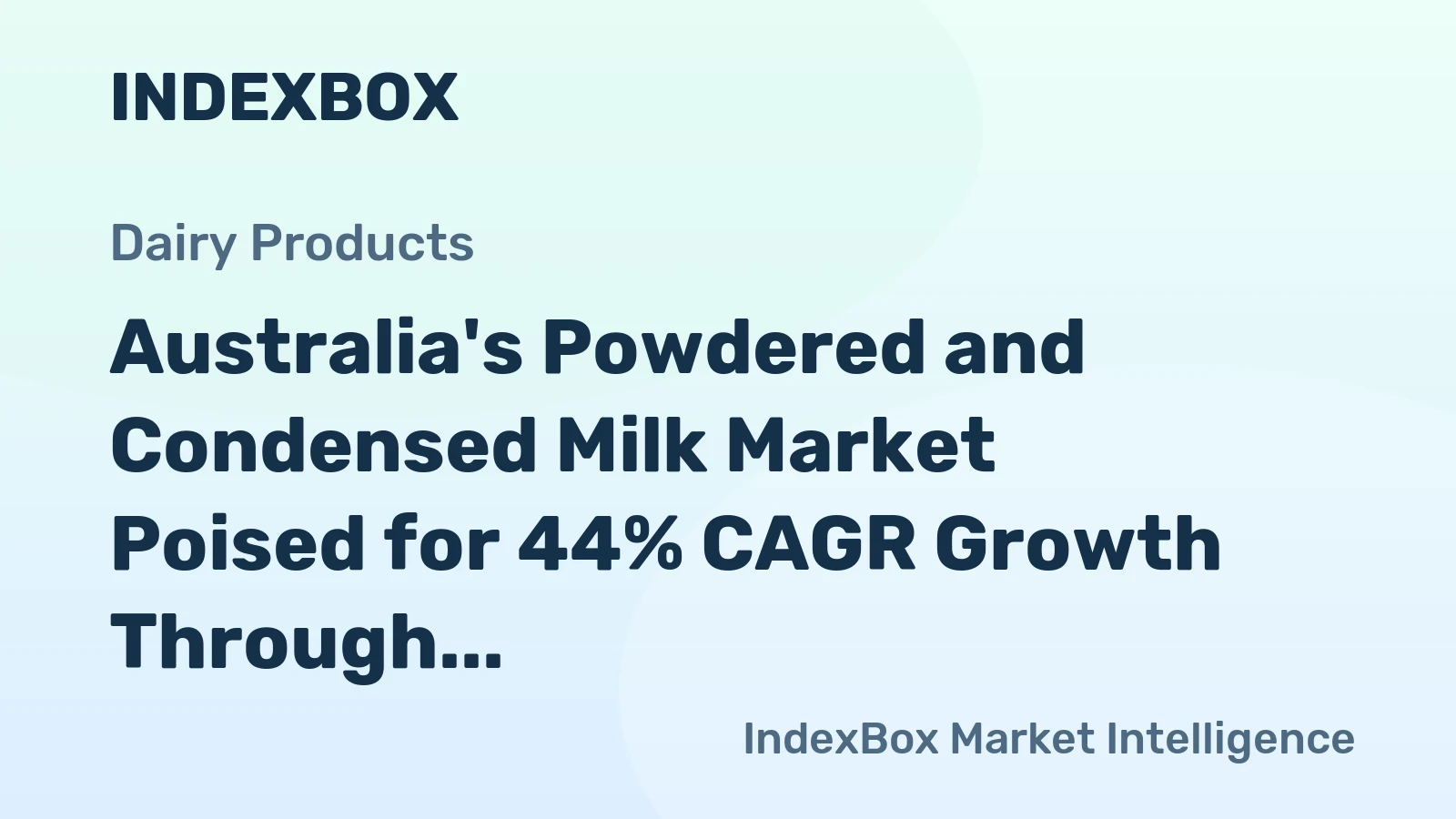 Australia's Powdered and Condensed Milk Market Poised for 44% CAGR Growth Through 2035