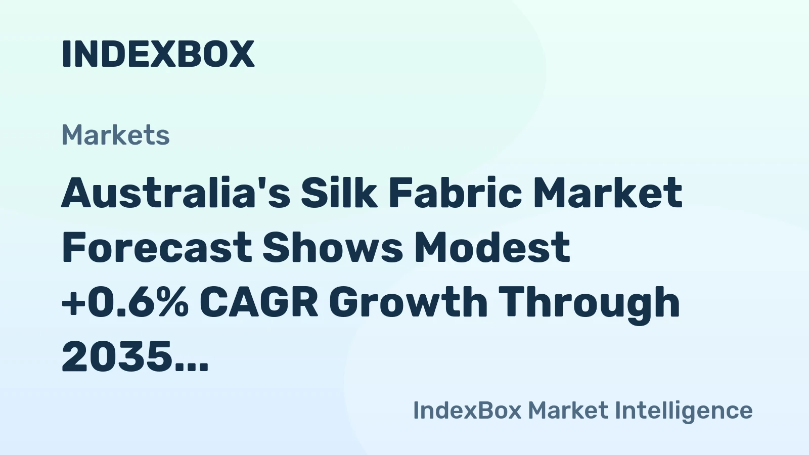 Australia's Silk Fabric Market Forecast Shows Modest +0.6% CAGR Growth Through 2035