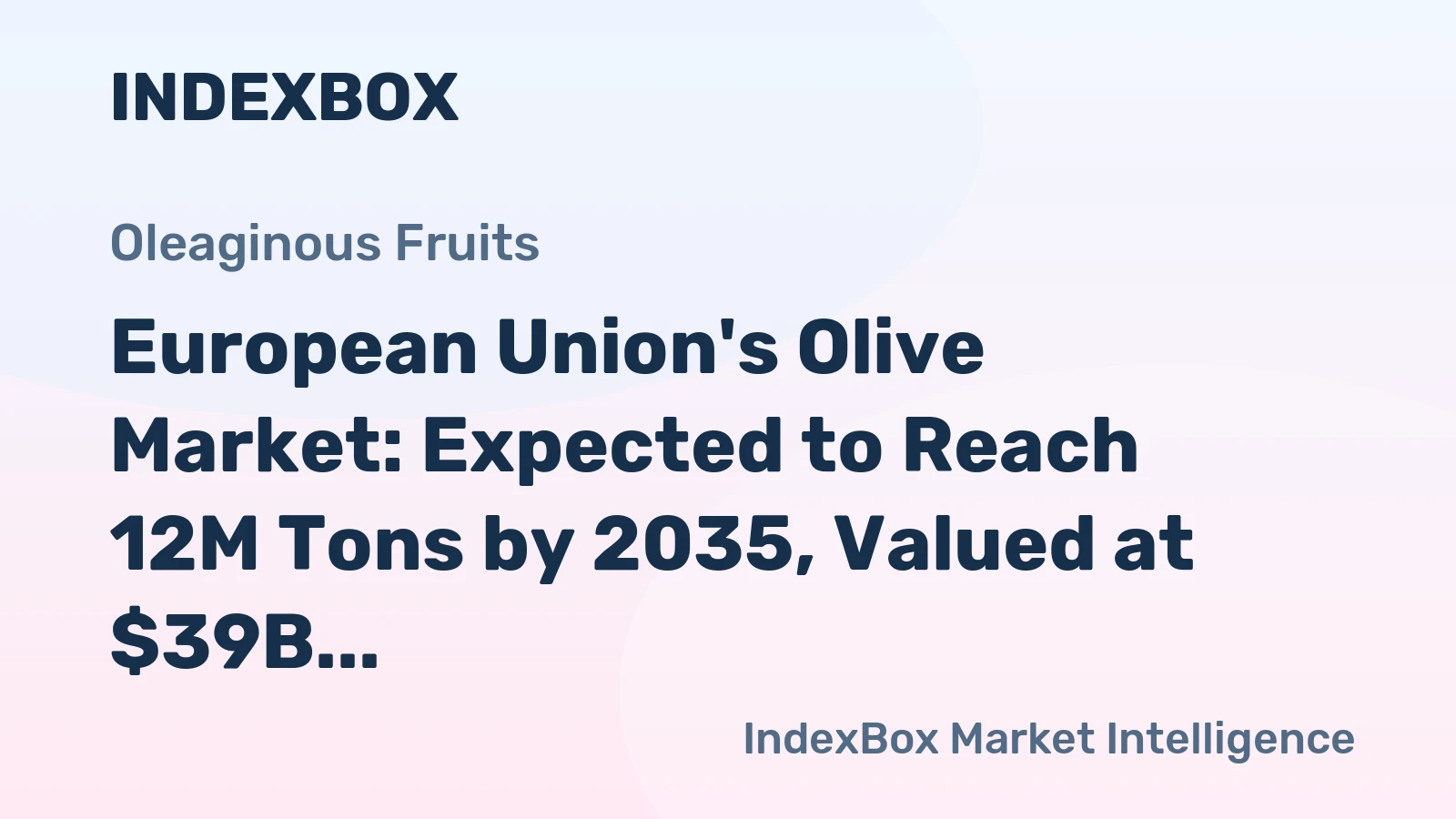 European Union's Olive Market: Expected to Reach 12M Tons by 2035, Valued at $39B