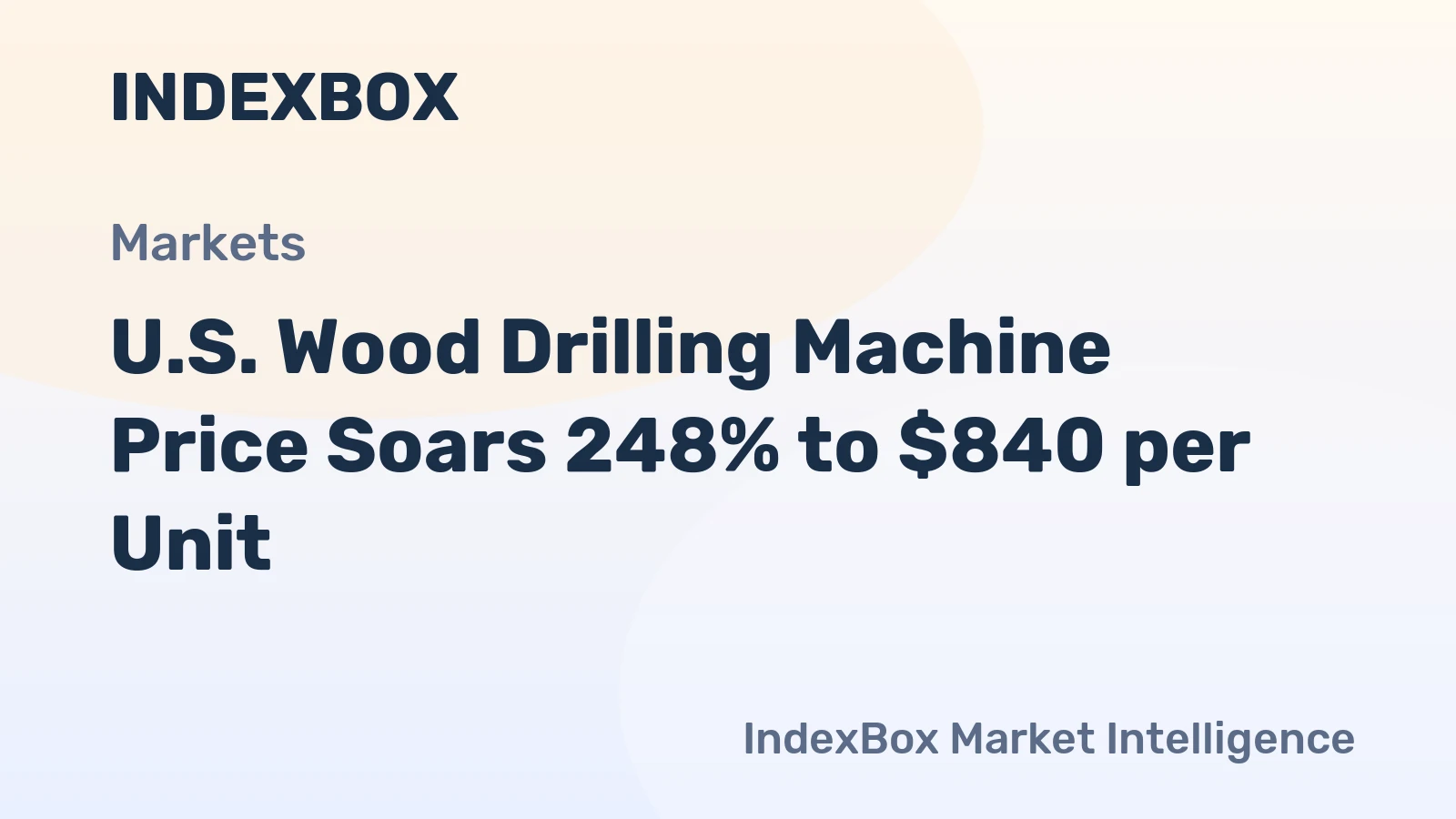 U.S. Wood Drilling Machine Price Soars 248% to $840 per Unit