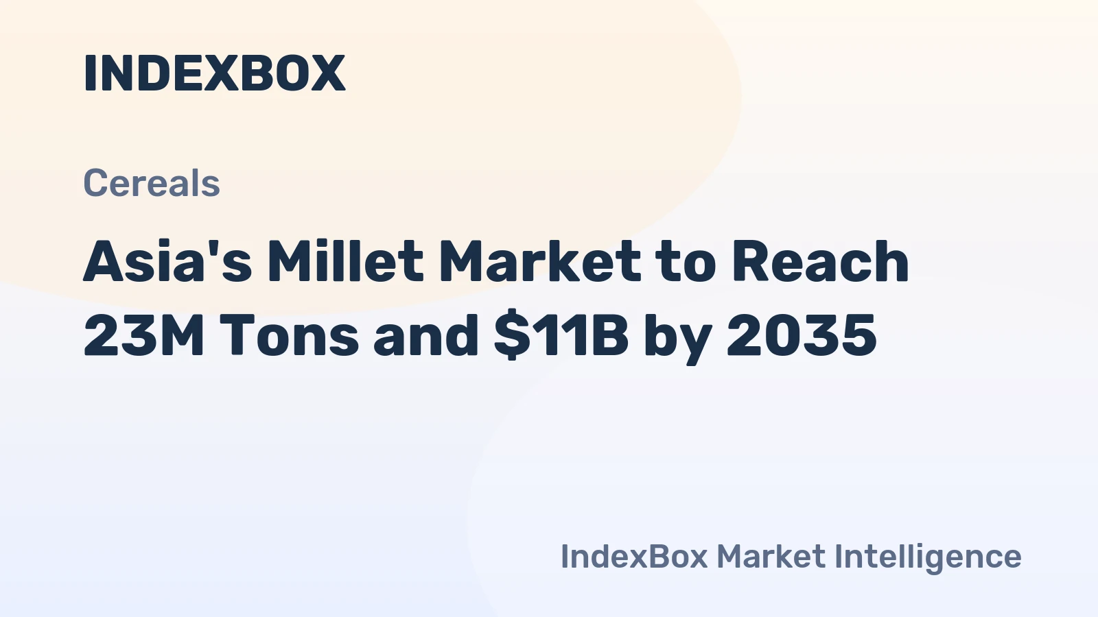 Asia's Millet Market to Reach 23M Tons and $11B by 2035