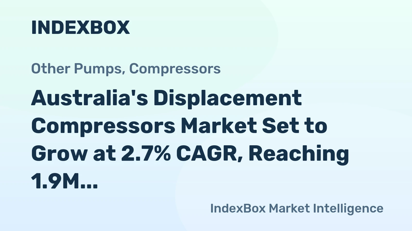 Australia's Displacement Compressors Market Set to Grow at 2.7% CAGR, Reaching 1.9M Units by 2035