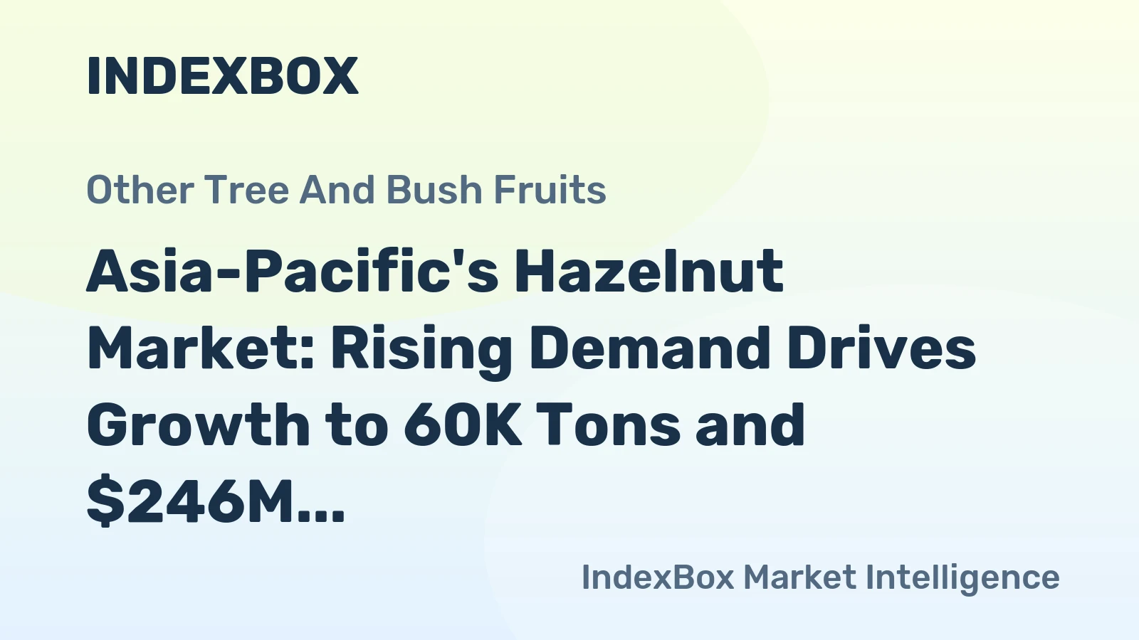 Asia-Pacific's Hazelnut Market: Rising Demand Drives Growth to 60K Tons and $246M by 2035