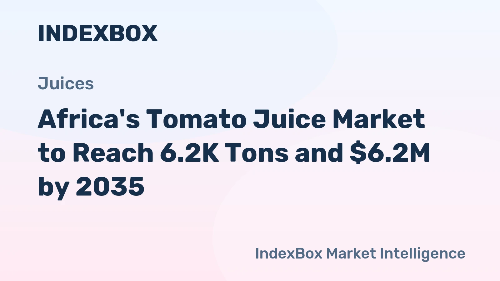 Africa's Tomato Juice Market to Reach 6.2K Tons and $6.2M by 2035