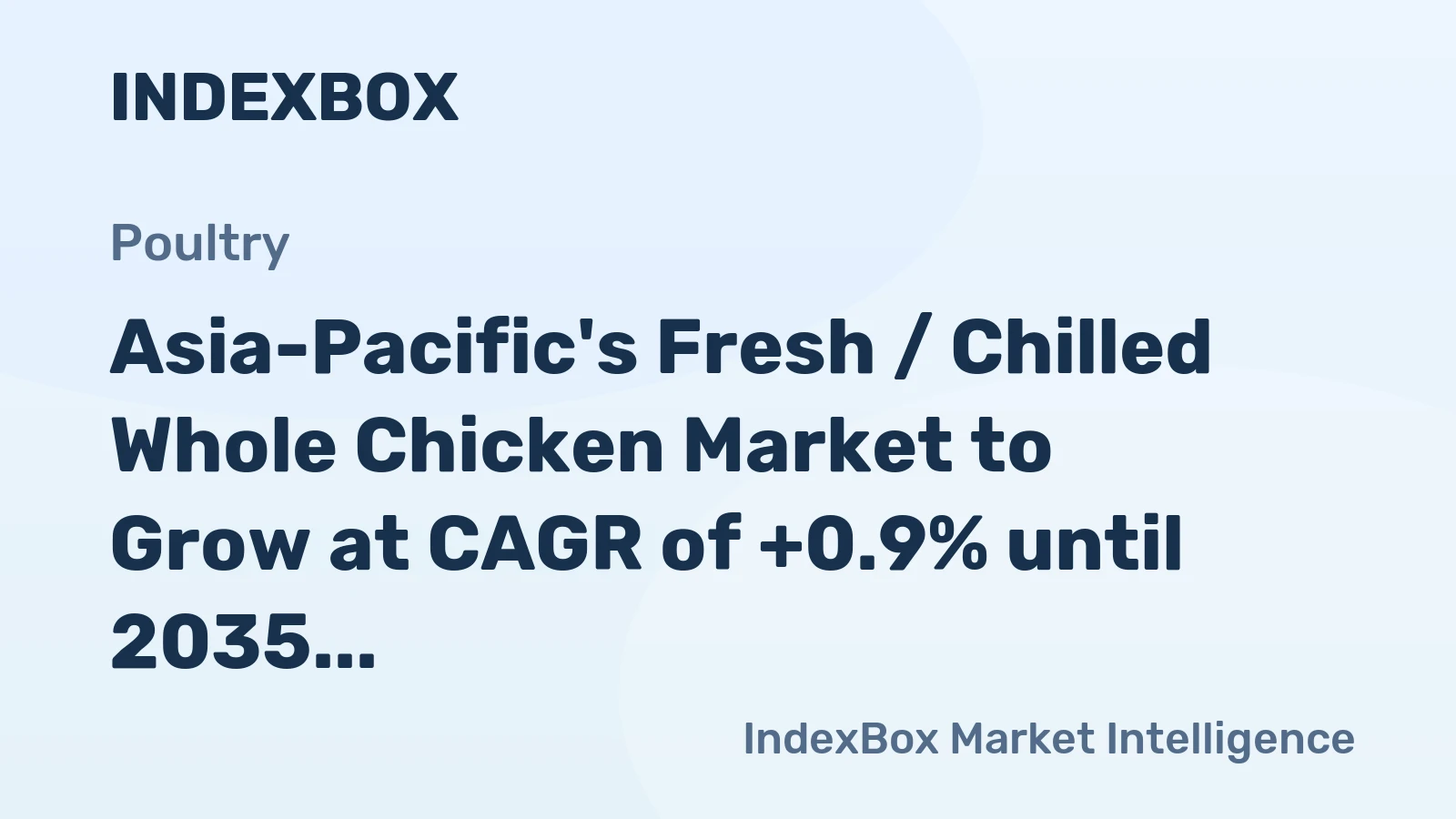 Asia-Pacific's Fresh / Chilled Whole Chicken Market to Grow at CAGR of +0.9% until 2035, Reaching $47.9B in Value
