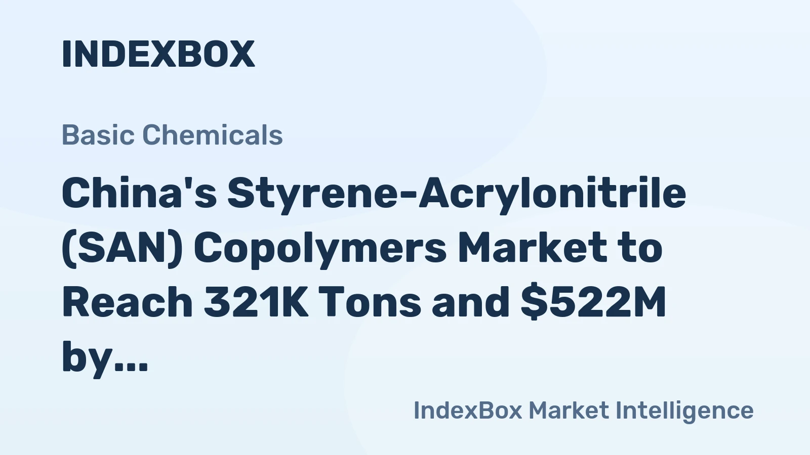 China's Styrene-Acrylonitrile (SAN) Copolymers Market to Reach 321K Tons and $522M by 2035