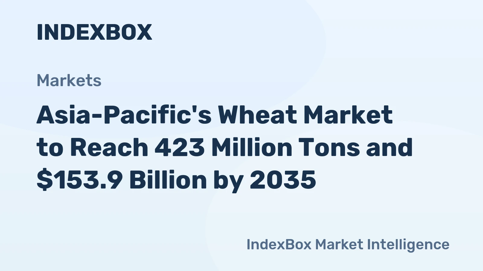 Asia-Pacific's Wheat Market to Reach 423 Million Tons and $153.9 Billion by 2035