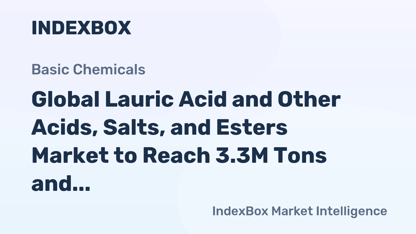 Global Lauric Acid and Other Acids, Salts, and Esters Market to Reach 3.3M Tons and $14.8B by 2035