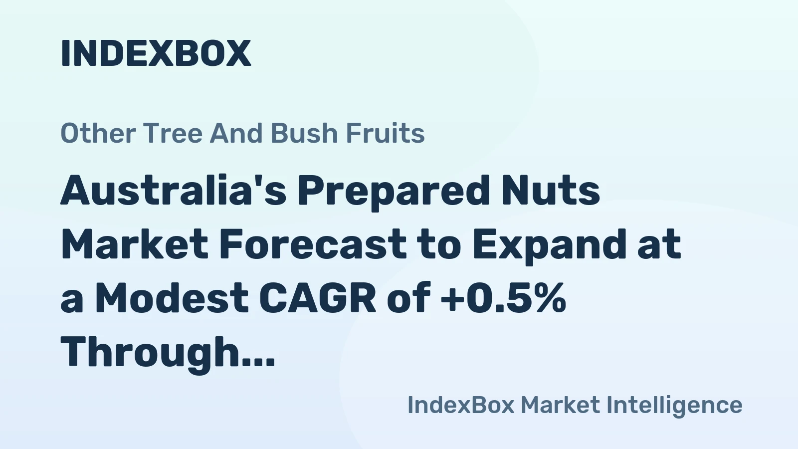 Australia's Prepared Nuts Market Forecast to Expand at a Modest CAGR of +0.5% Through 2035
