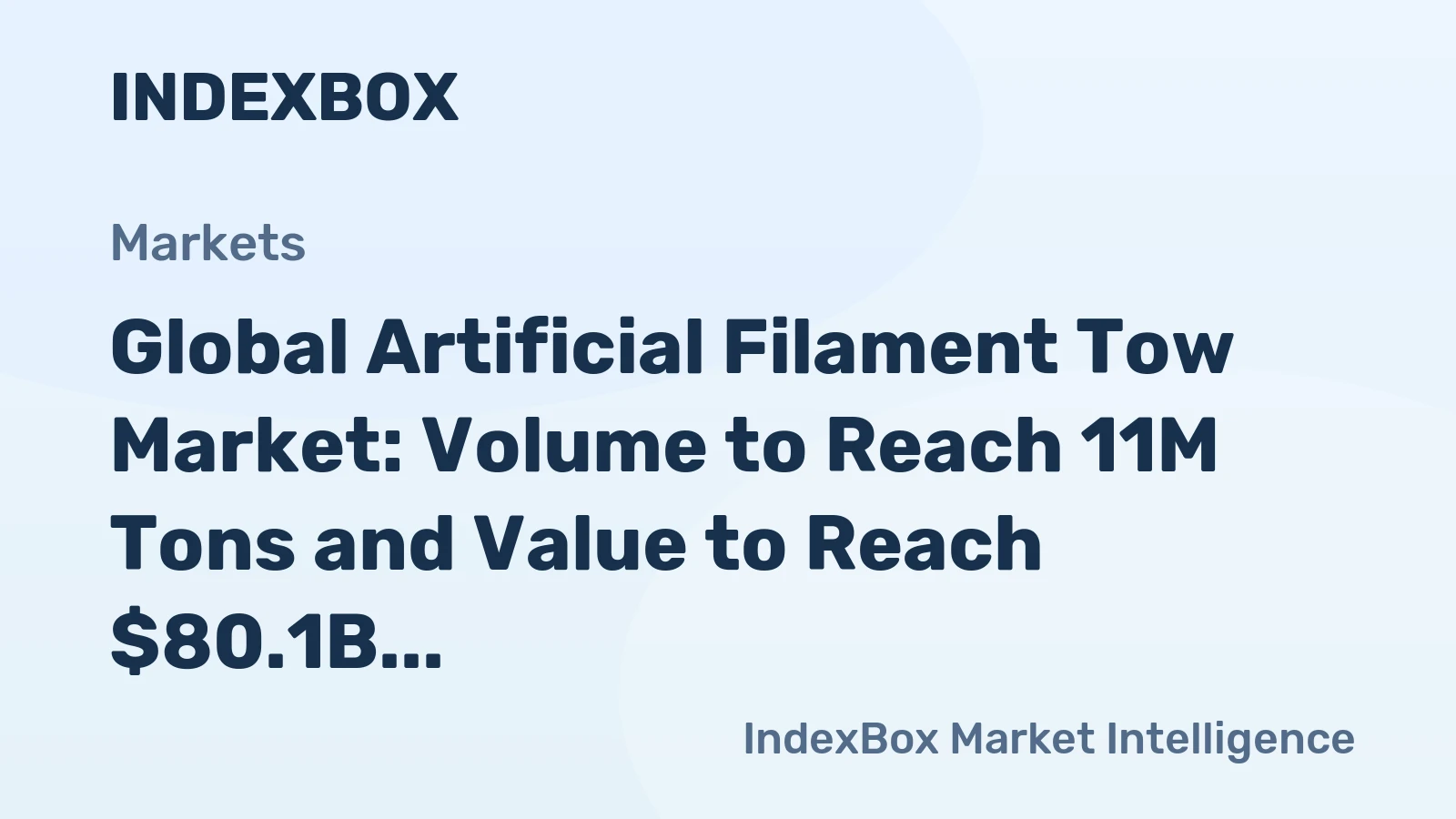 Global Artificial Filament Tow Market: Volume to Reach 11M Tons and Value to Reach $80.1B by 2030