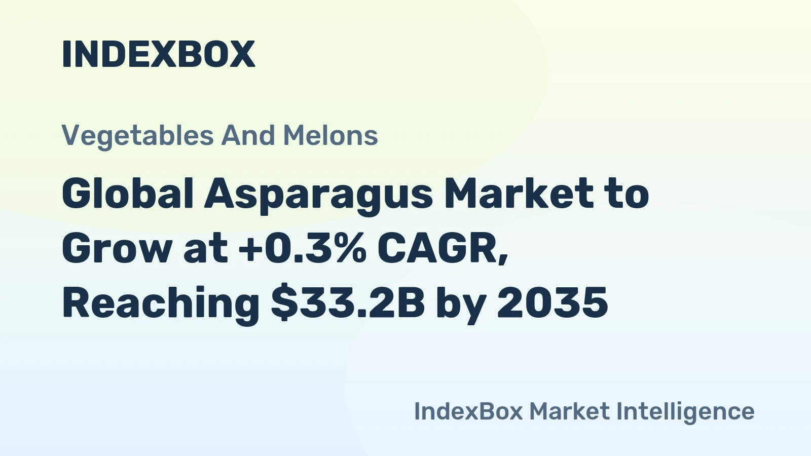 Global Asparagus Market to Grow at +0.3% CAGR, Reaching $33.2B by 2035