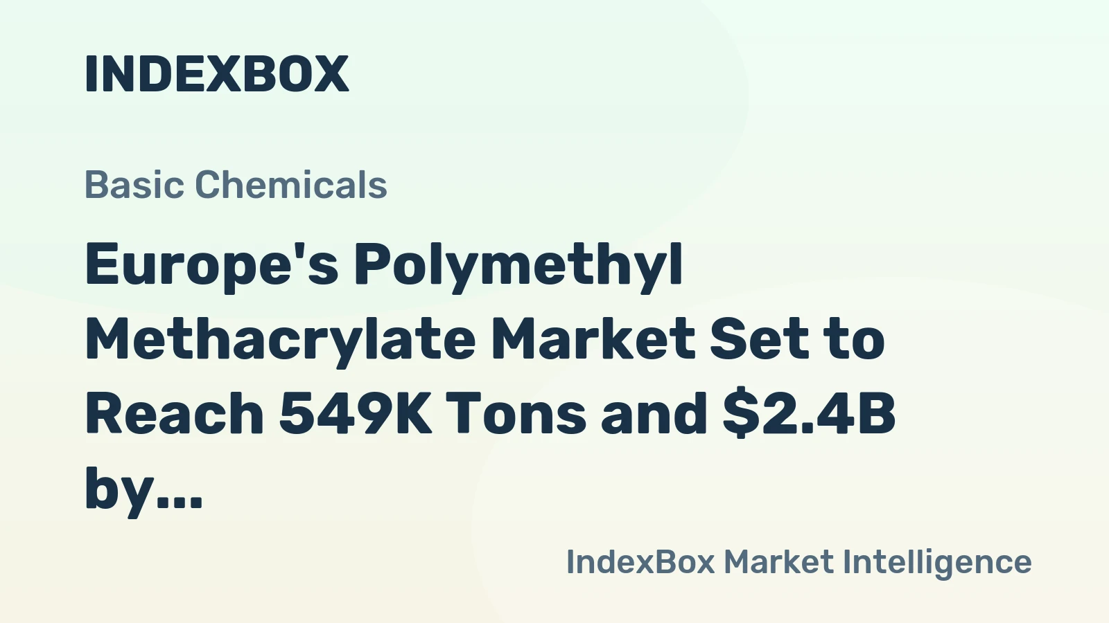 Europe's Polymethyl Methacrylate Market Set to Reach 549K Tons and $2.4B by 2035