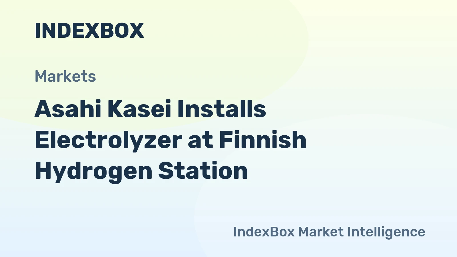 Asahi Kasei Installs Electrolyzer at Finnish Hydrogen Station