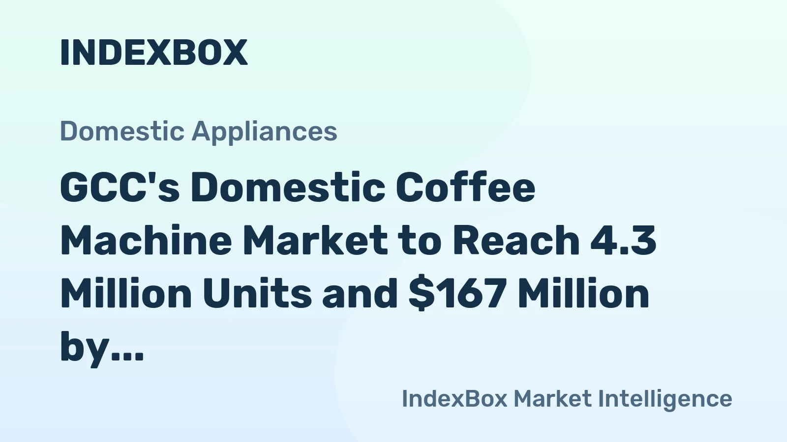 GCC's Domestic Coffee Machine Market to Reach 4.3 Million Units and $167 Million by 2035