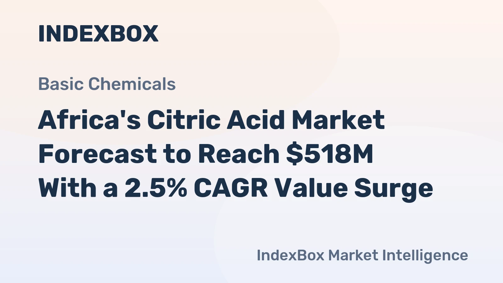 Africa's Citric Acid Market Forecast to Reach $518M With a 2.5% CAGR Value Surge