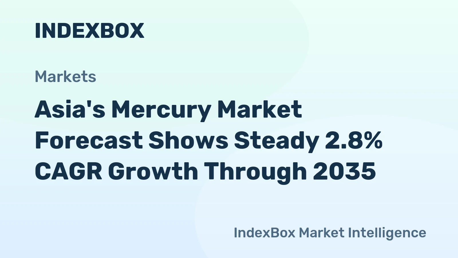 Asia's Mercury Market Forecast Shows Steady 2.8% CAGR Growth Through 2035